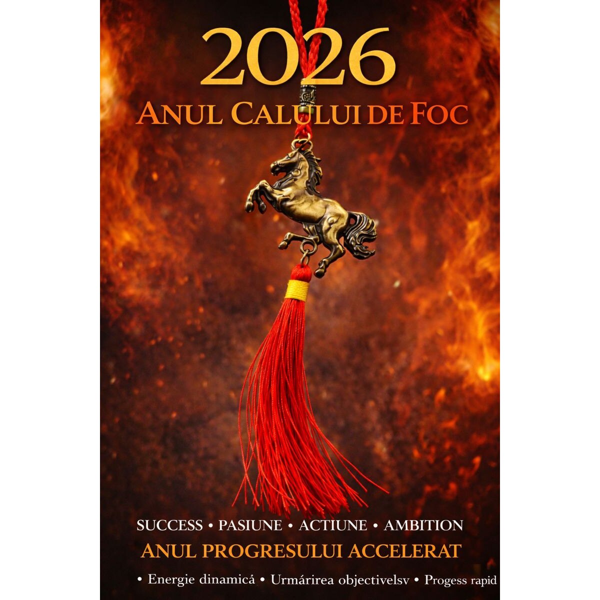 Amuleta feng shui Cal Norocos, Bla Bla Foam, Auriu-bronz cu snur roșu ...