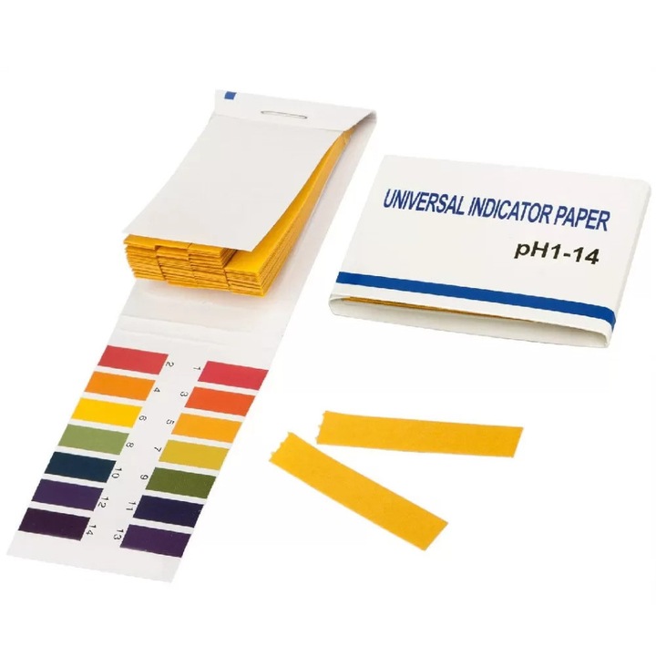Hartie indicator PH, pachet 80 benzi pentru testare de la pH 1 la pH 14 ...
