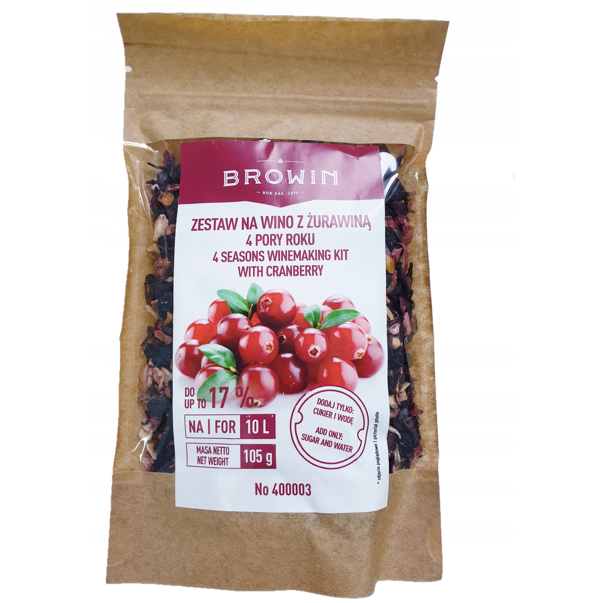 Set de vinificație Bimberek "4 Anotimpuri", zmeură, 100g fructe uscate ...