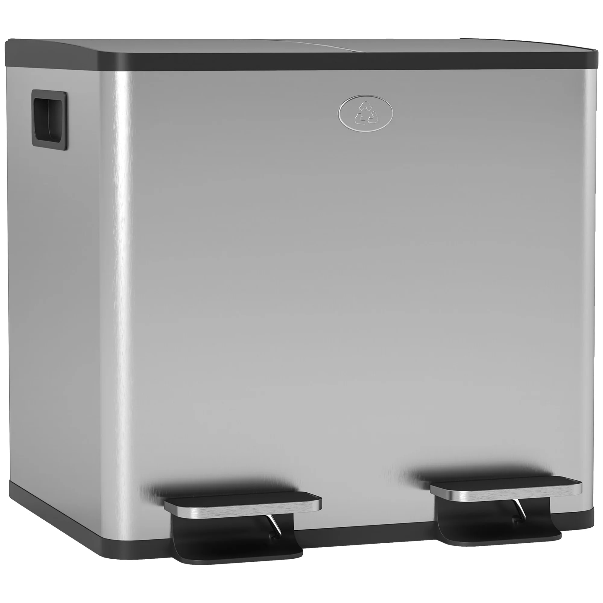 Cos de gunoi, inox, design modern, 2x15L, argintiu - eMAG.ro