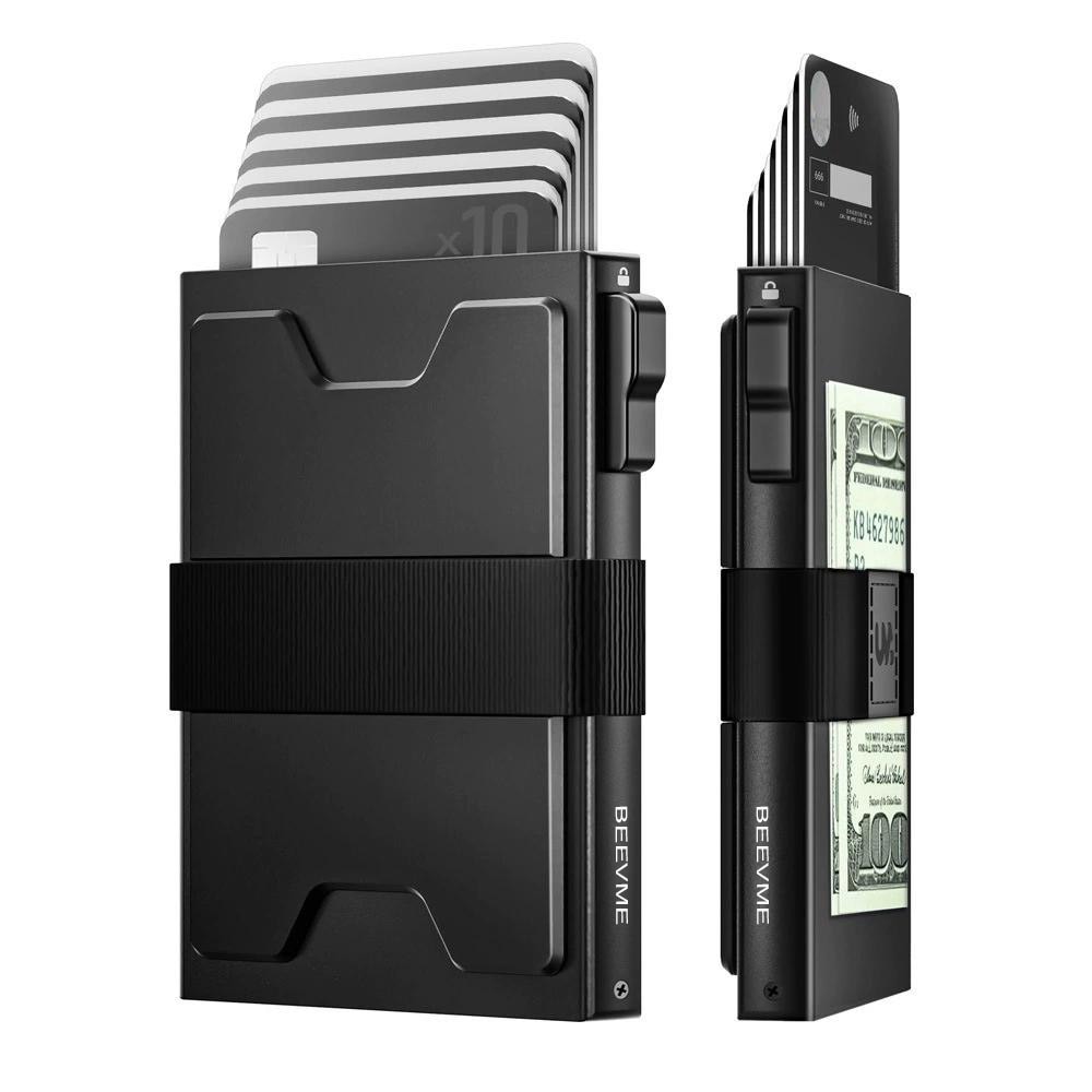 Portofel de carduri pentru barbati subtire din aluminiu Blocare RFID ...
