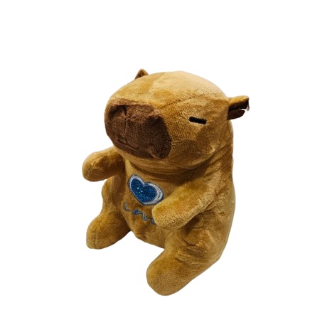 Jucarie Capibara, cu inima, plus, albastru/rosu, 20 cm - eMAG.ro