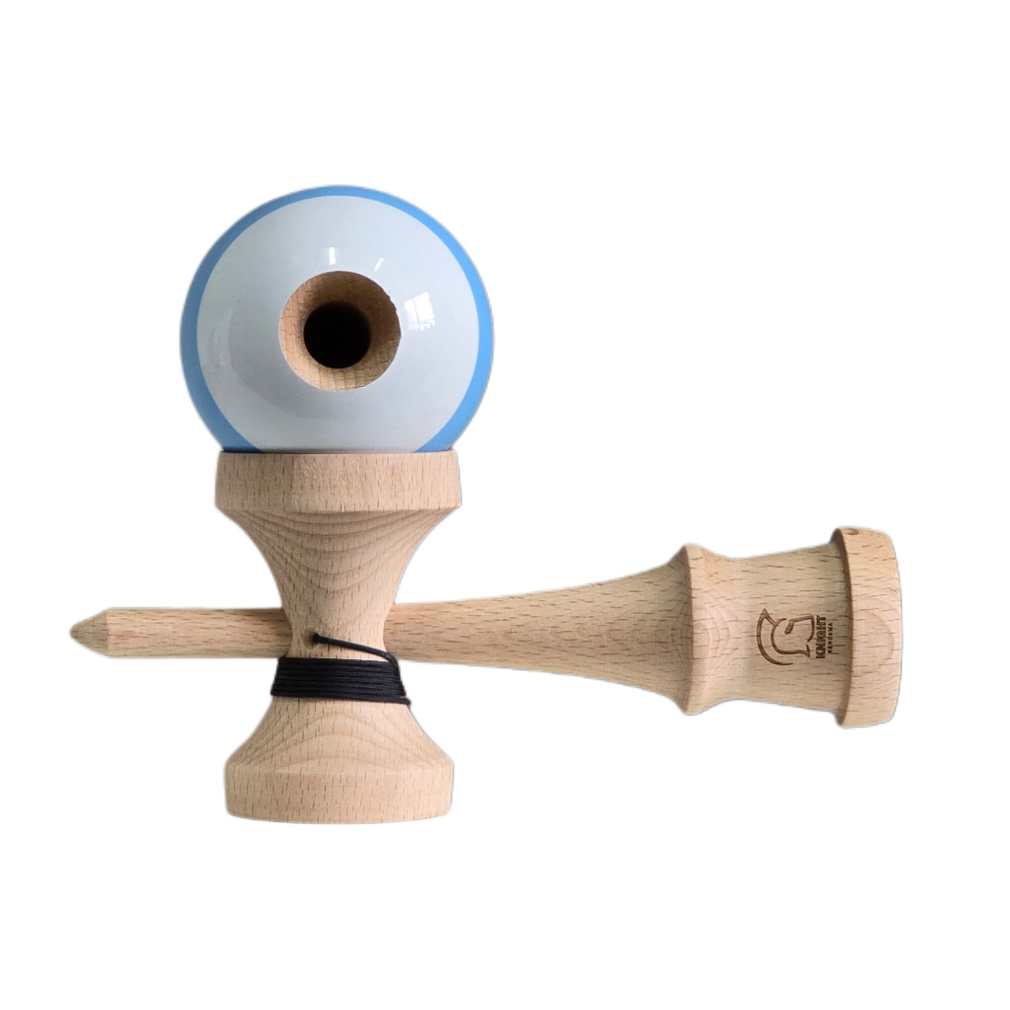 Kendama Knight, SuperSticky-BigCups, neagra, 18 cm, set cu sfoara de ...