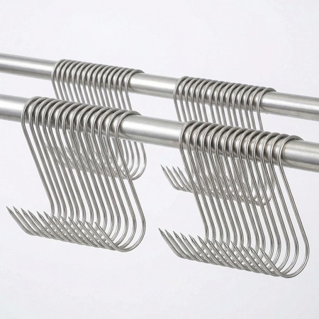 Set 100 Carlige Tip S Carne TrioStore®, Carlige Afumatoare Carne Din ...