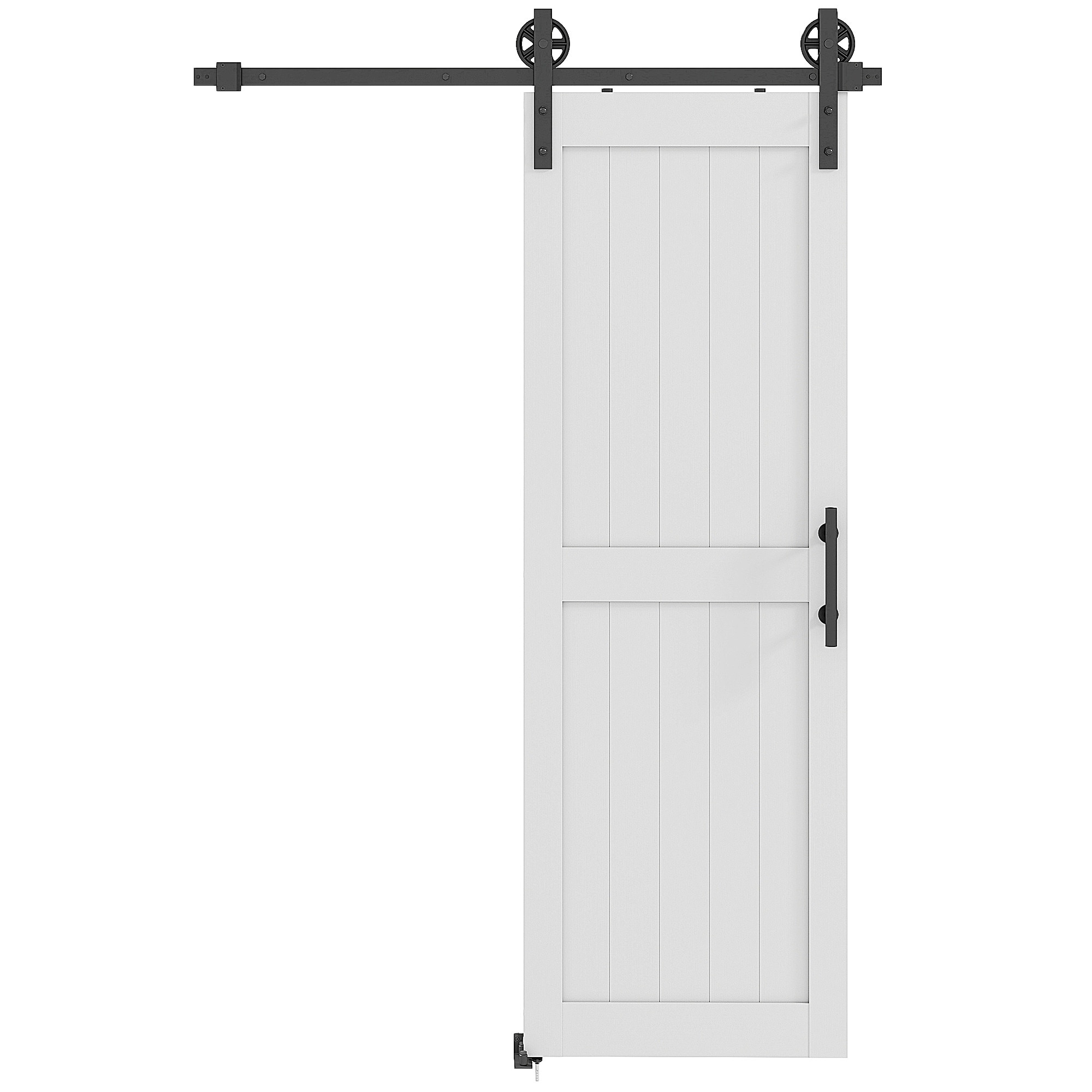 HOMCOM Tolóajtó, MDF, Szénacél, 71.5cm x 3.5cm x 213.4cm, Fehér - eMAG.hu