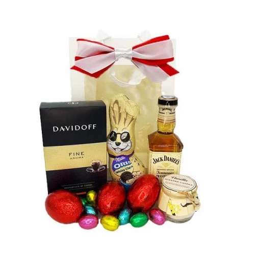 Pachet cadou Paste, Velve, cafea Davidoff Fine Aroma 250g, Jack Daniels ...
