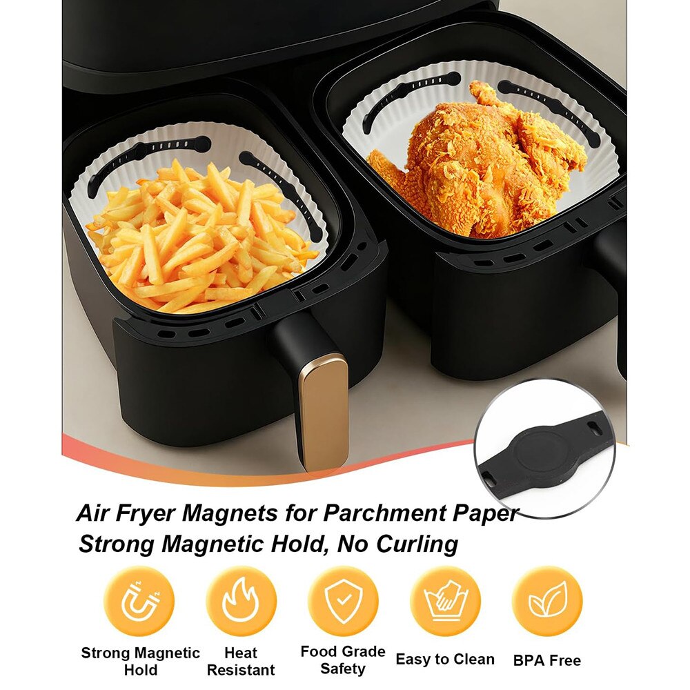 Set de 4 benzi magnetice din silicon pentru hartia de copt in friteuza ...