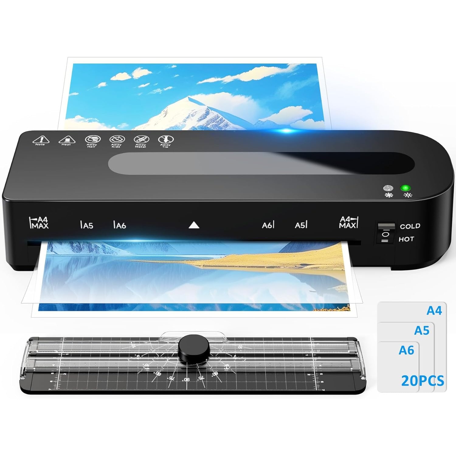 Laminator, A4, laminare la cald si la rece, 32cm/min, Control ...