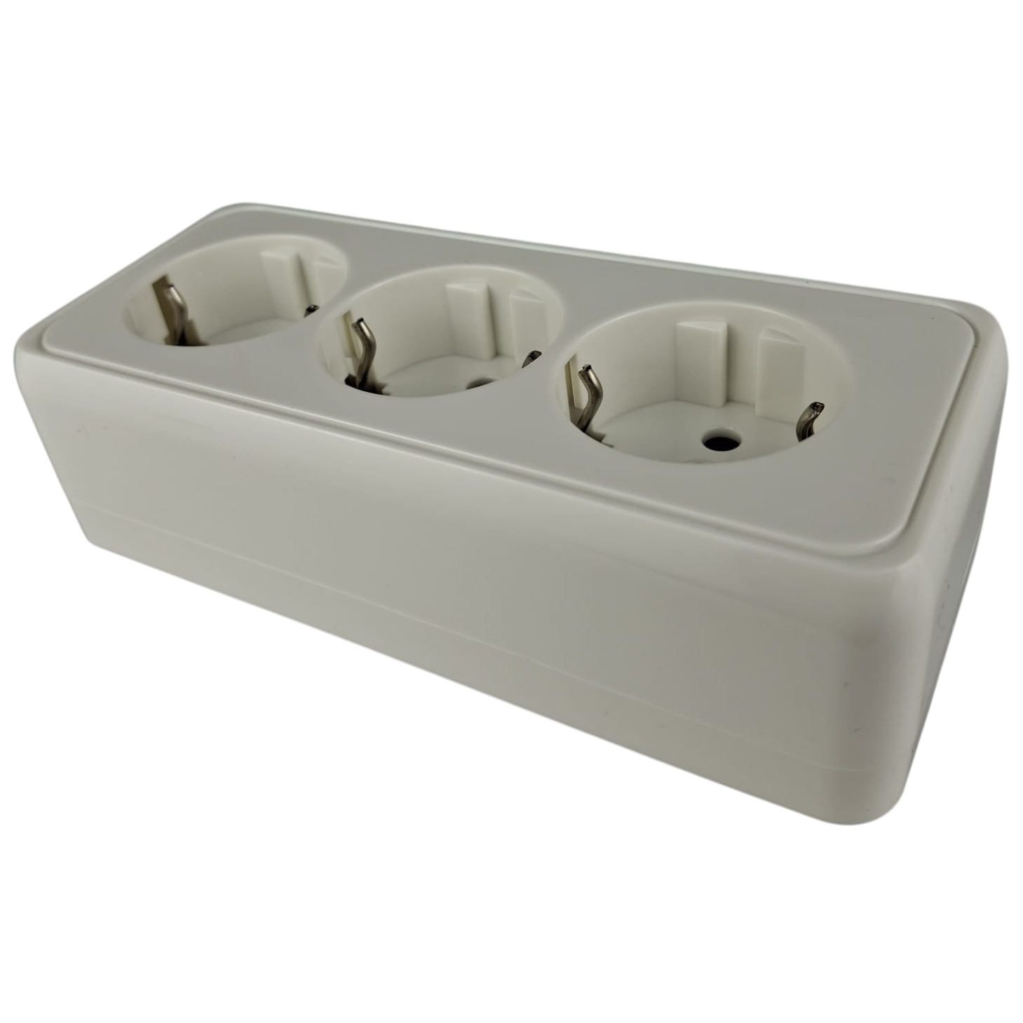 Priza tripla alba aplicata 16A cu CP si protectie copii IP20 150x65mm ...