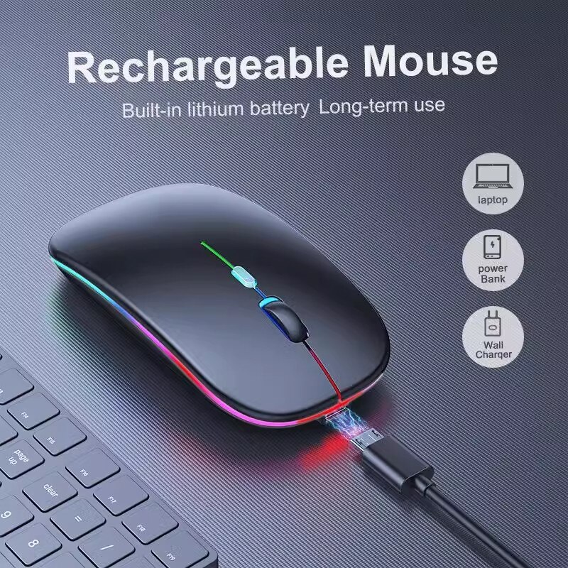 Mouse Wireless VU-TEK 199, Bluetooth si WIFI, reincarcabil, negru, 1600 ...
