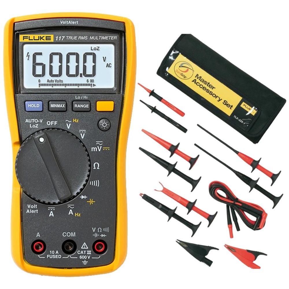 Multimetru Digital Fluke 117 True RMS + Set Accesorii TLK-225, 10 ...
