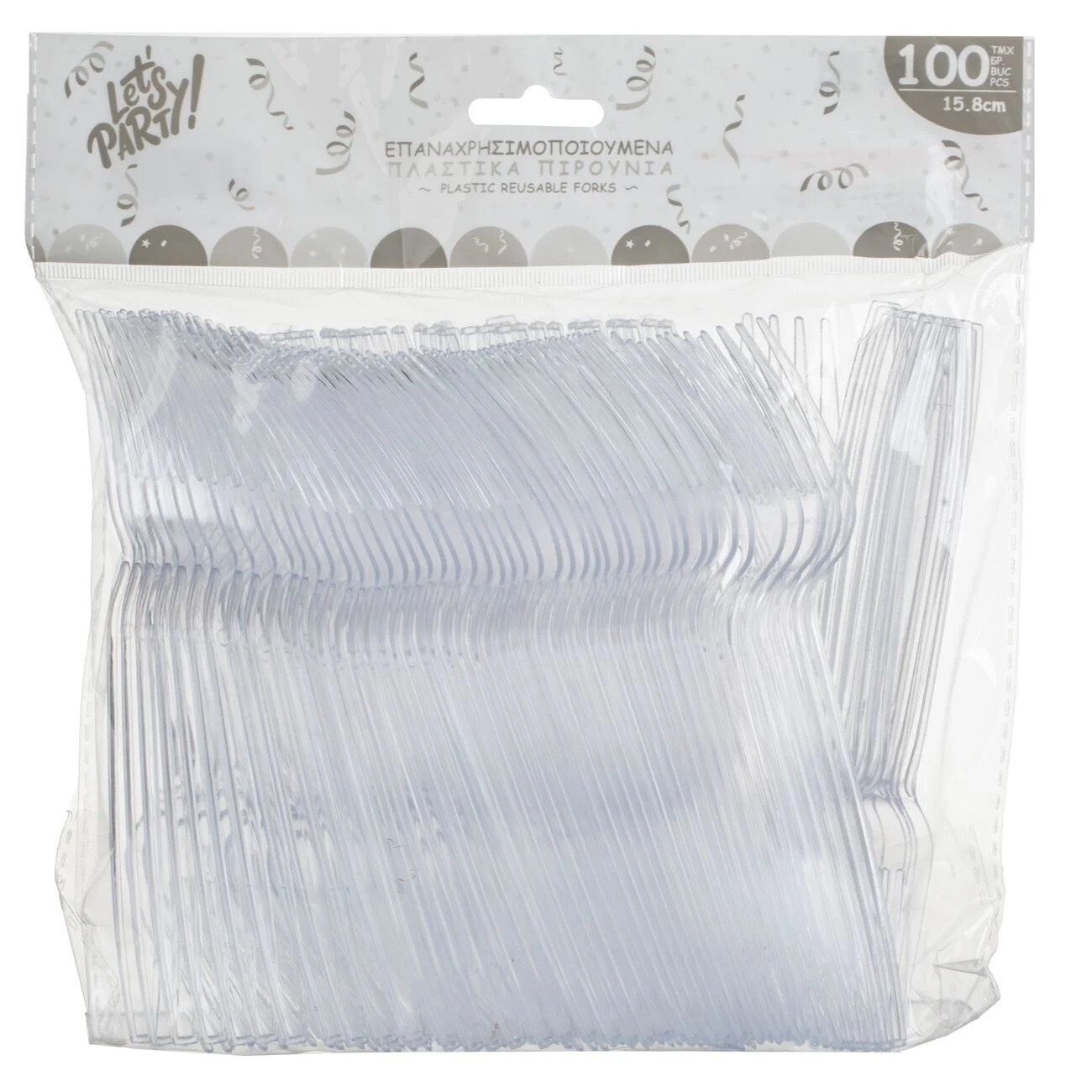 Furculite Reutilizabile din Plastic Transparent 15,8cm - 100buc - eMAG.ro