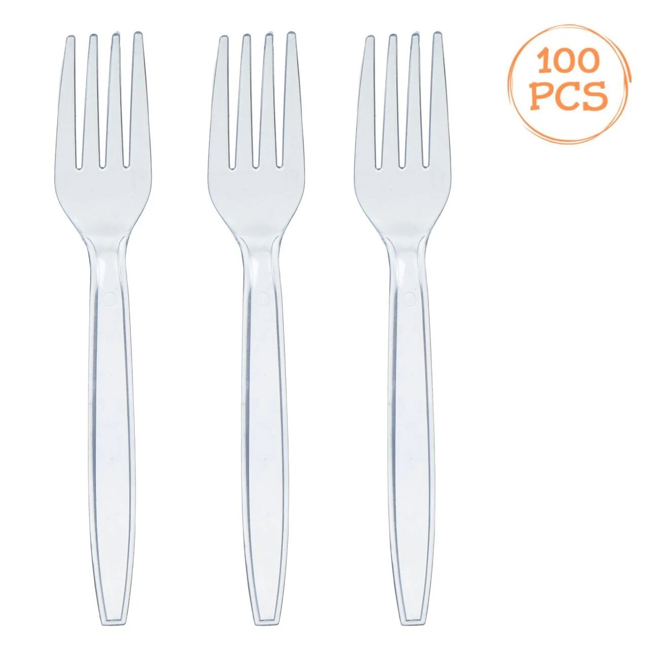 Furculite Reutilizabile din Plastic Transparent 15,8cm - 100buc - eMAG.ro