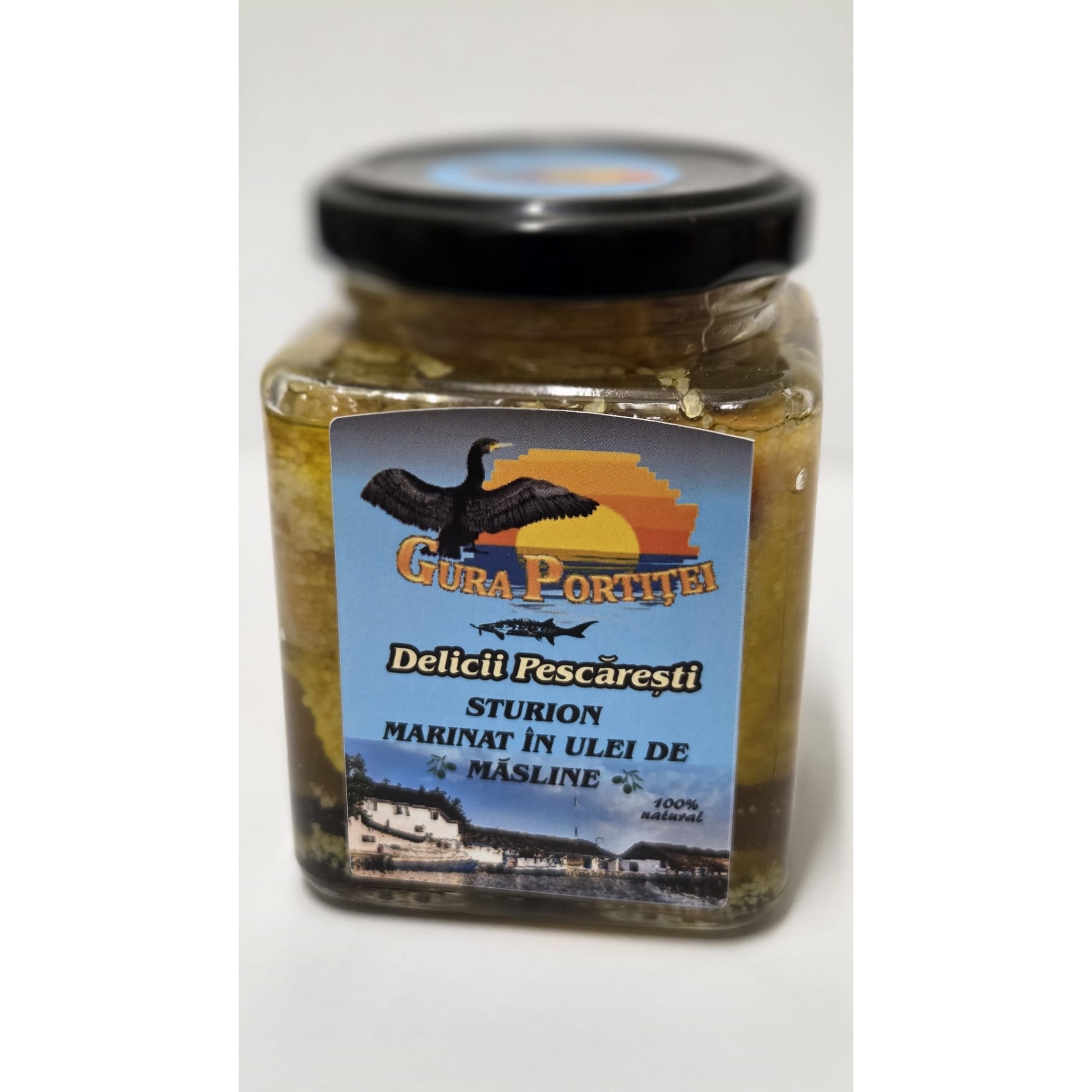 Conservă pește, Gura Portitei, sturion marinat în ulei de măsline, 145g ...