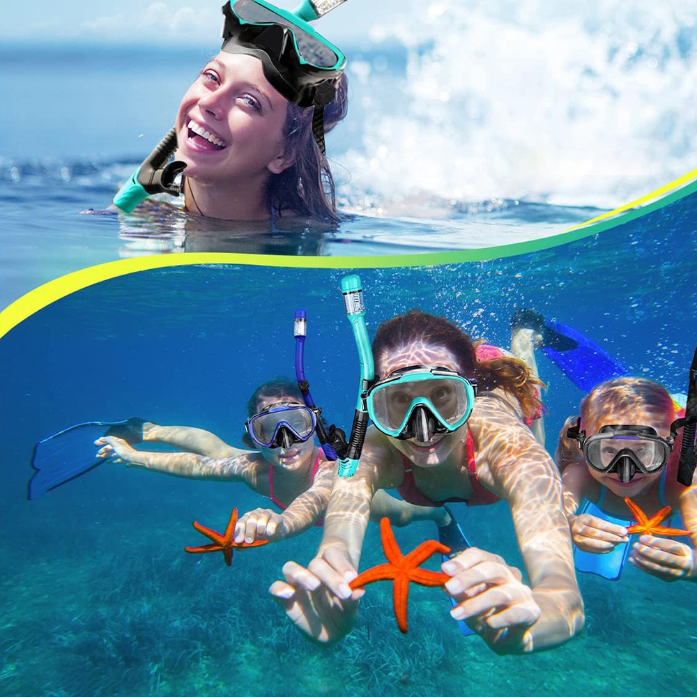 Set scuba diving si snorkeling adulti format din masca anti-ceata si ...
