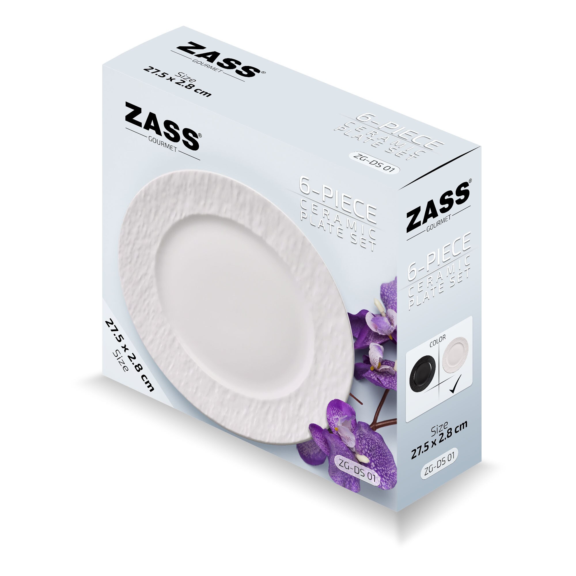 Set farfurii material ceramic cu textura tip roca - 6 piese ZASS ZG-DS ...