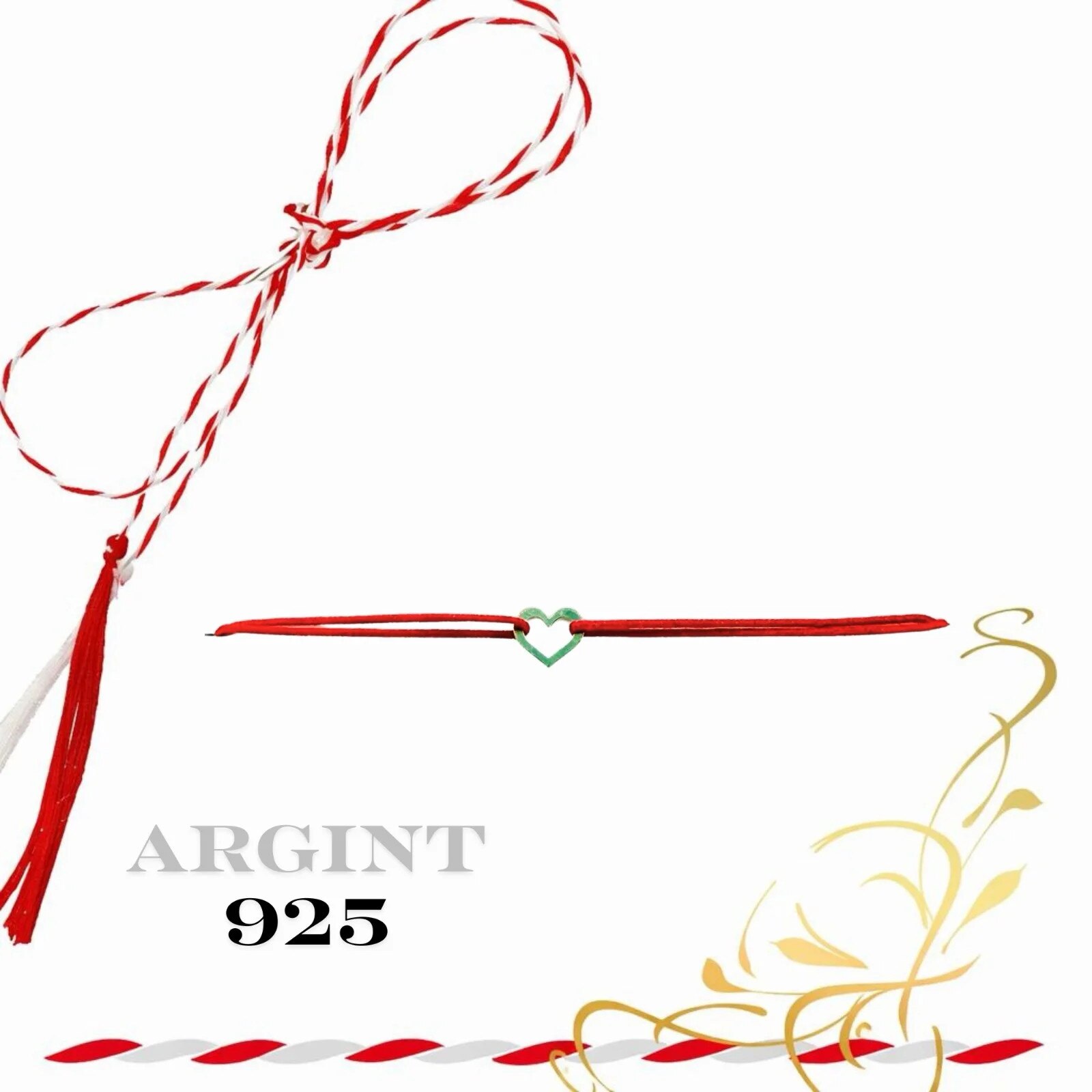 Brățară martisor din argint 925 - inima, 7x8 mm - eMAG.ro