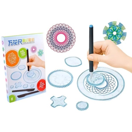 Set spirograf pentru desen, Dactylion, 22 sabloane, 3 pixuri ...