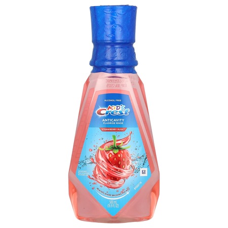 Apa de gura pentru copii, Crest, fara alcool, aroma de capsuni, 500 ml ...