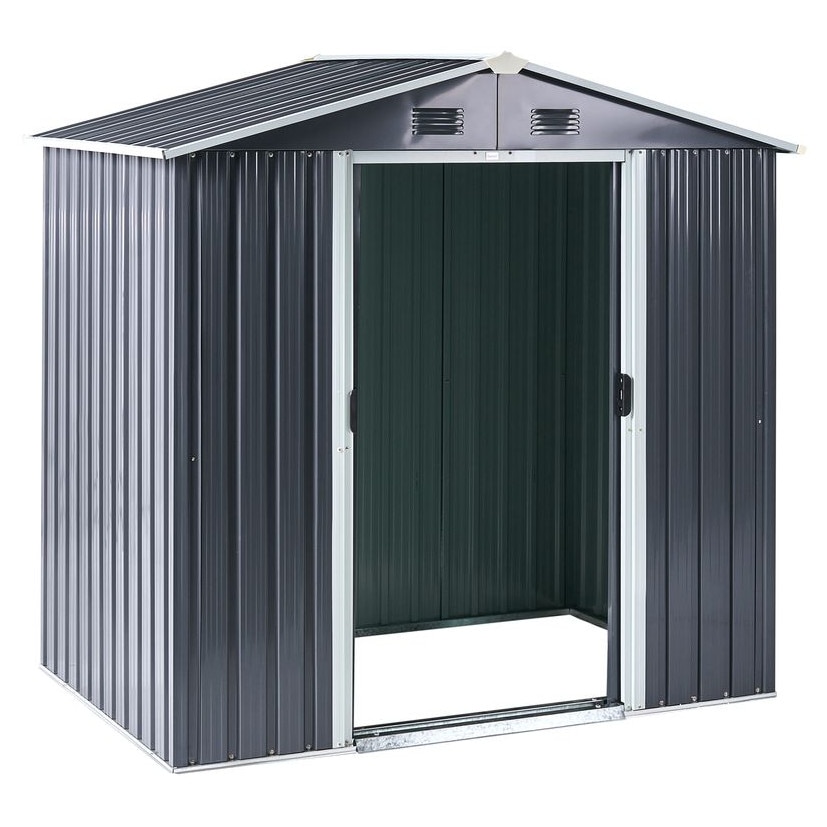 Magazie de gradina Cirella 194 cm 118 cm Gri grafit - eMAG.ro