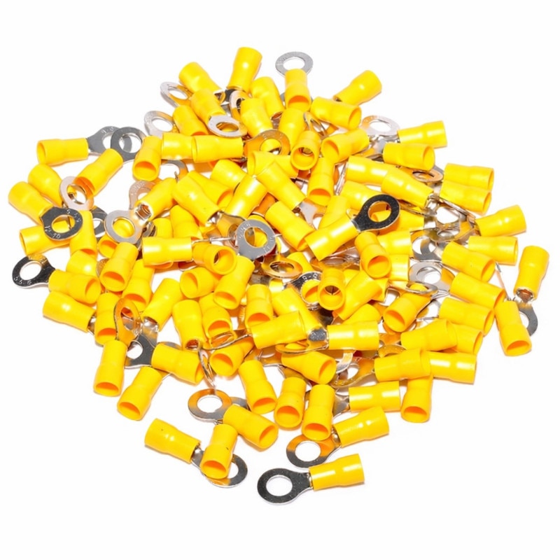 Papuci electrici izolati galbeni tip inel O 6mm, set 100 buc - eMAG.ro