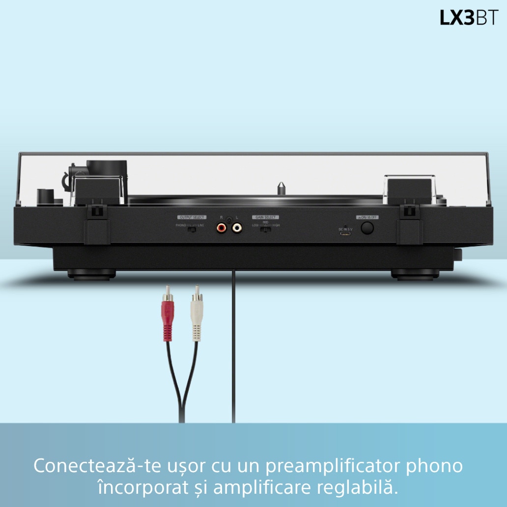 Pick-up wireless Sony PS-LX3BT, Bluetooth, Redare automata, Hi-Res ...