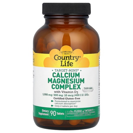 Country Life, complex calciu si magneziu cu vitamina D3, 90 tablete ...