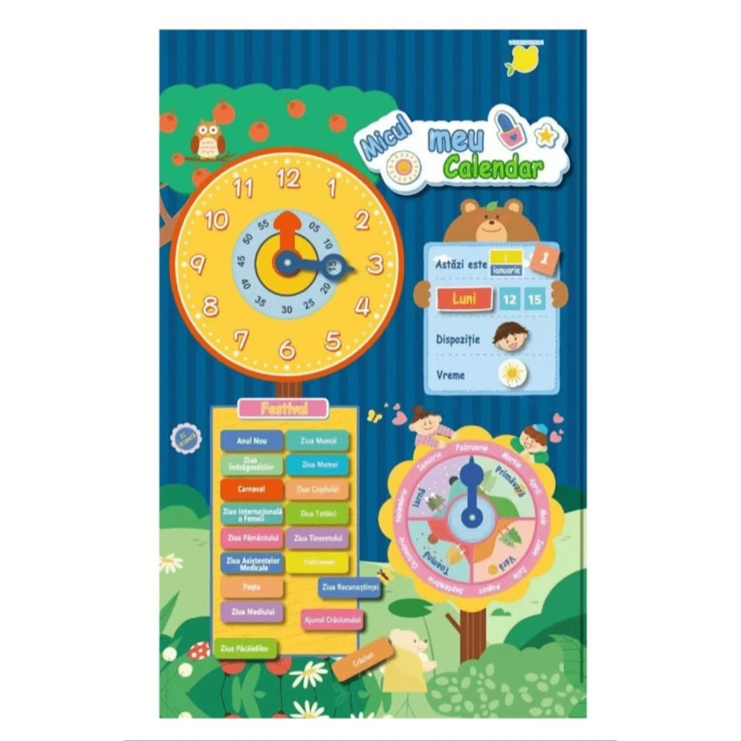 Joc educativ Calendar in limba romana cu Ceas – Zilele saptamanii ...