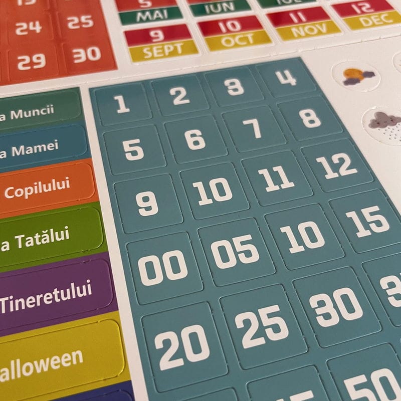 Joc educativ Calendar in limba romana cu Ceas – Zilele saptamanii ...