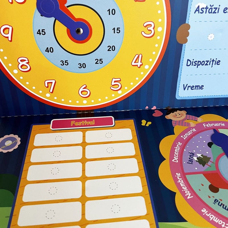 Joc educativ Calendar in limba romana cu Ceas – Zilele saptamanii ...