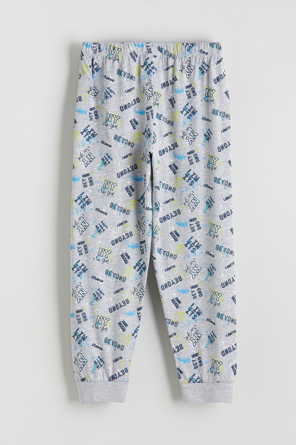 LC WAIKIKI, Pijama cu imprimeu grafic, Gri, Bleumarin, 146-152 CM - eMAG.ro