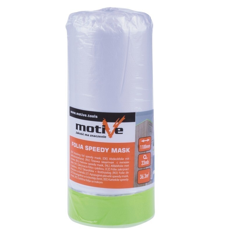 Banda de mascare cu folie de protectie 1800mmx25mmx20m Motive - eMAG.ro