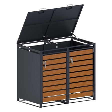 Magazie depozitare pubele gunoi model Imitatie lemn 1160x1340x800mm ...