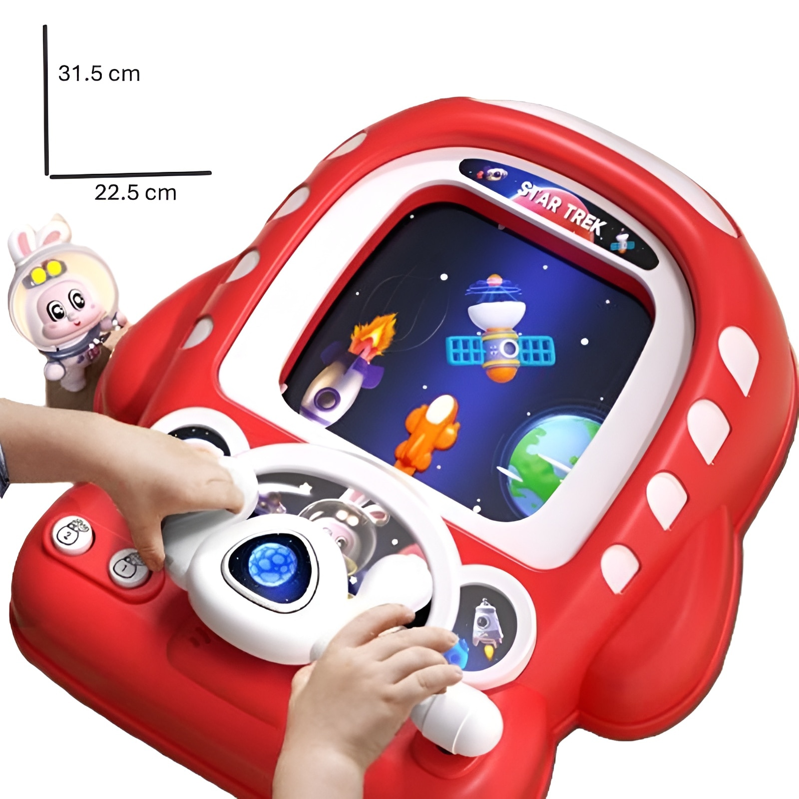 Joc electronic de curse pentru copii – Consola interactiva cu volan ...