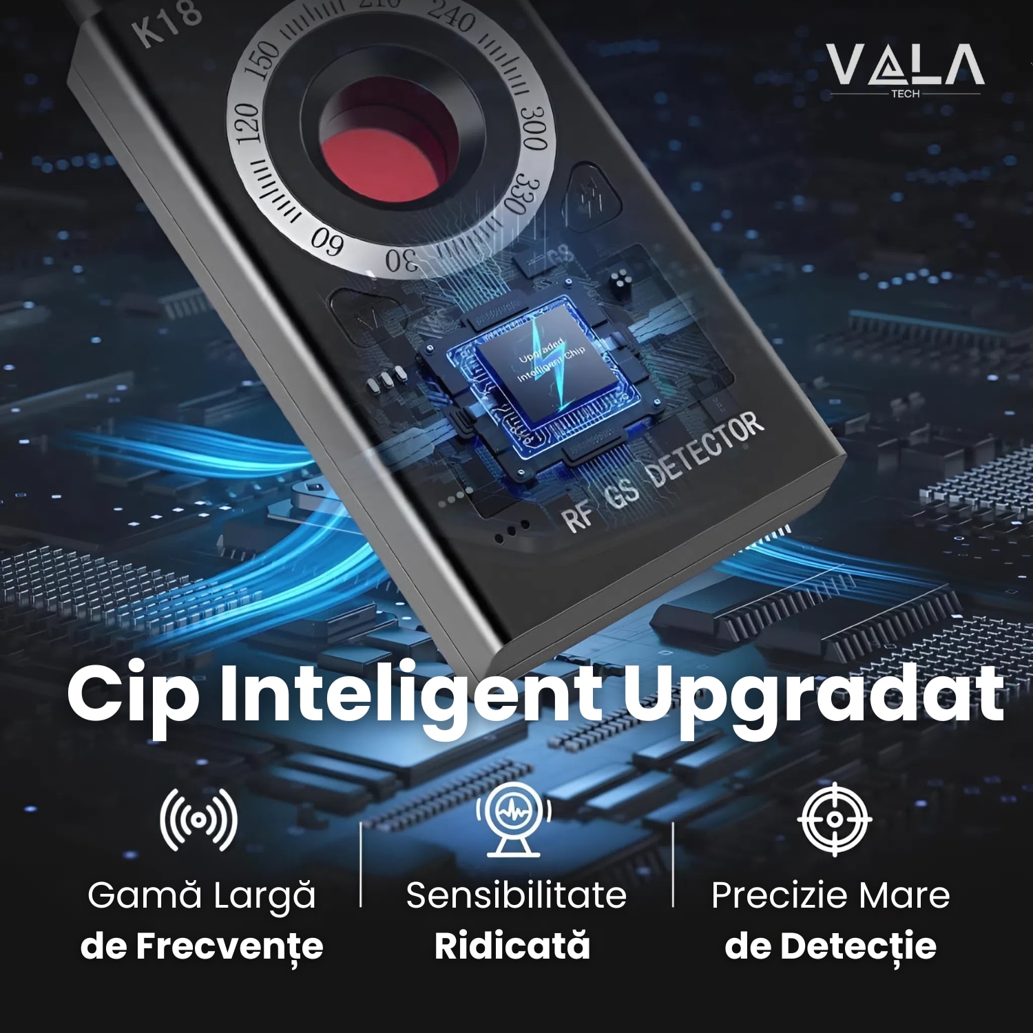 Detector Aparate Spionaj Vala Tech®️, Detecteaza Gps Trackere, Camere ...