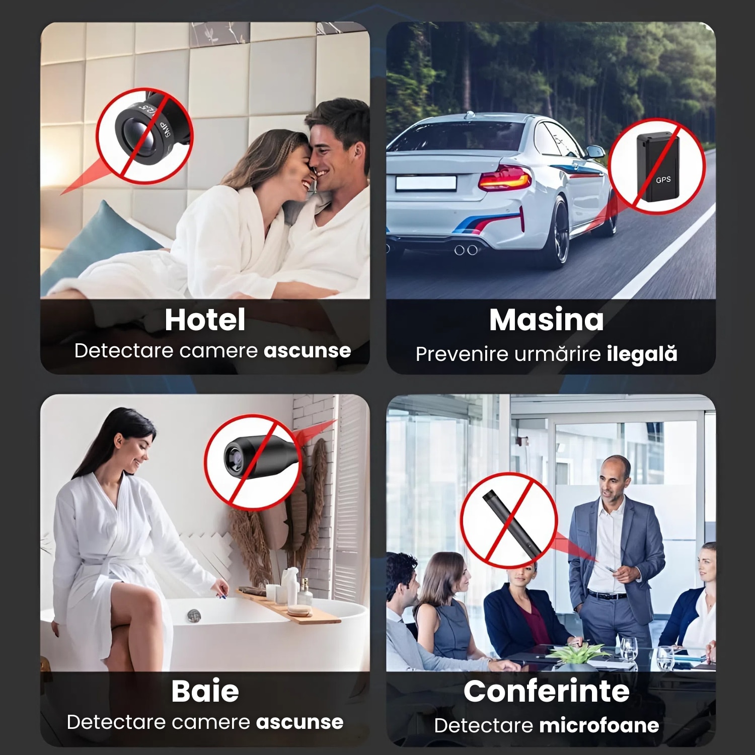 Detector Aparate Spionaj Vala Tech®️, Detecteaza Gps Trackere, Camere ...