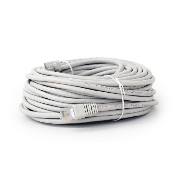 Cablu UTP Ethernet Cat 6, 30m, Gri, Mufe RJ45 - eMAG.ro