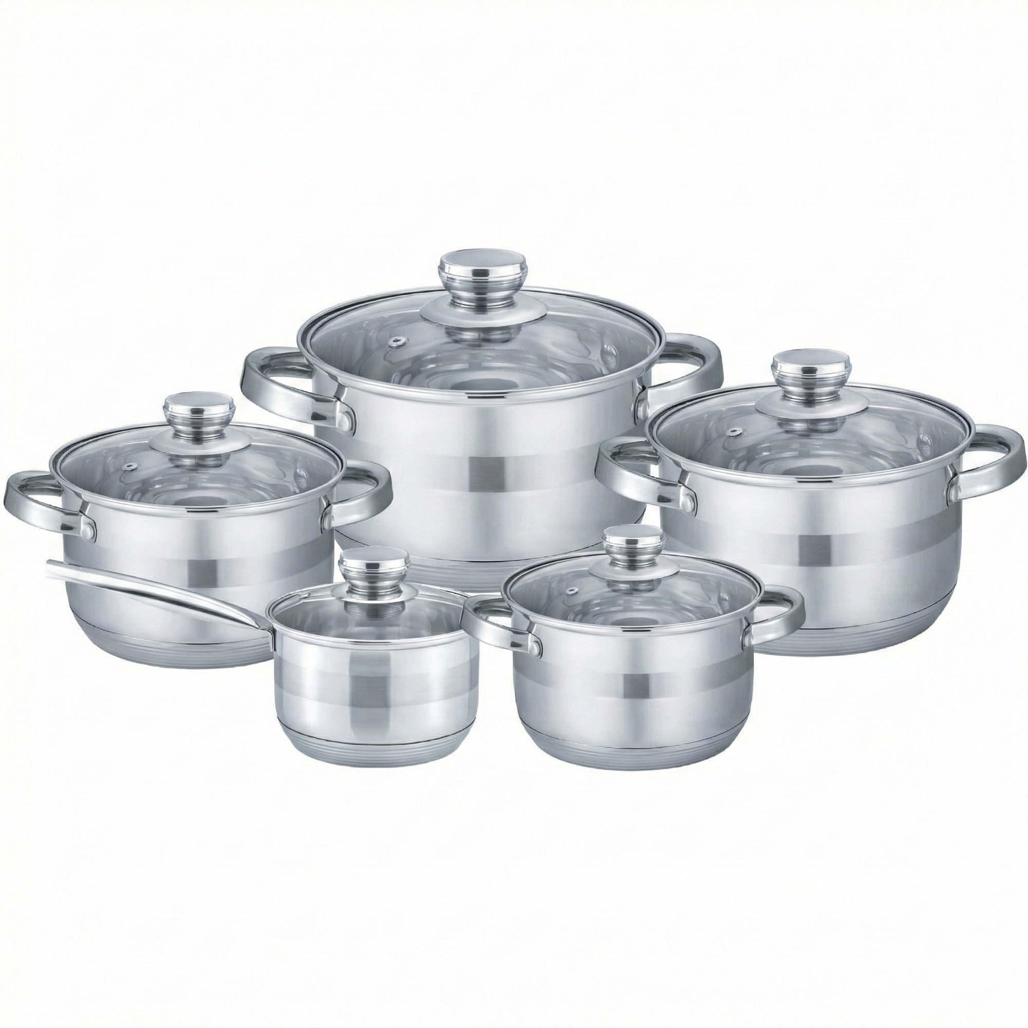 Set oale 10 piese, Master Koch, inox, 1.6L-6.6L, argintiu - eMAG.ro