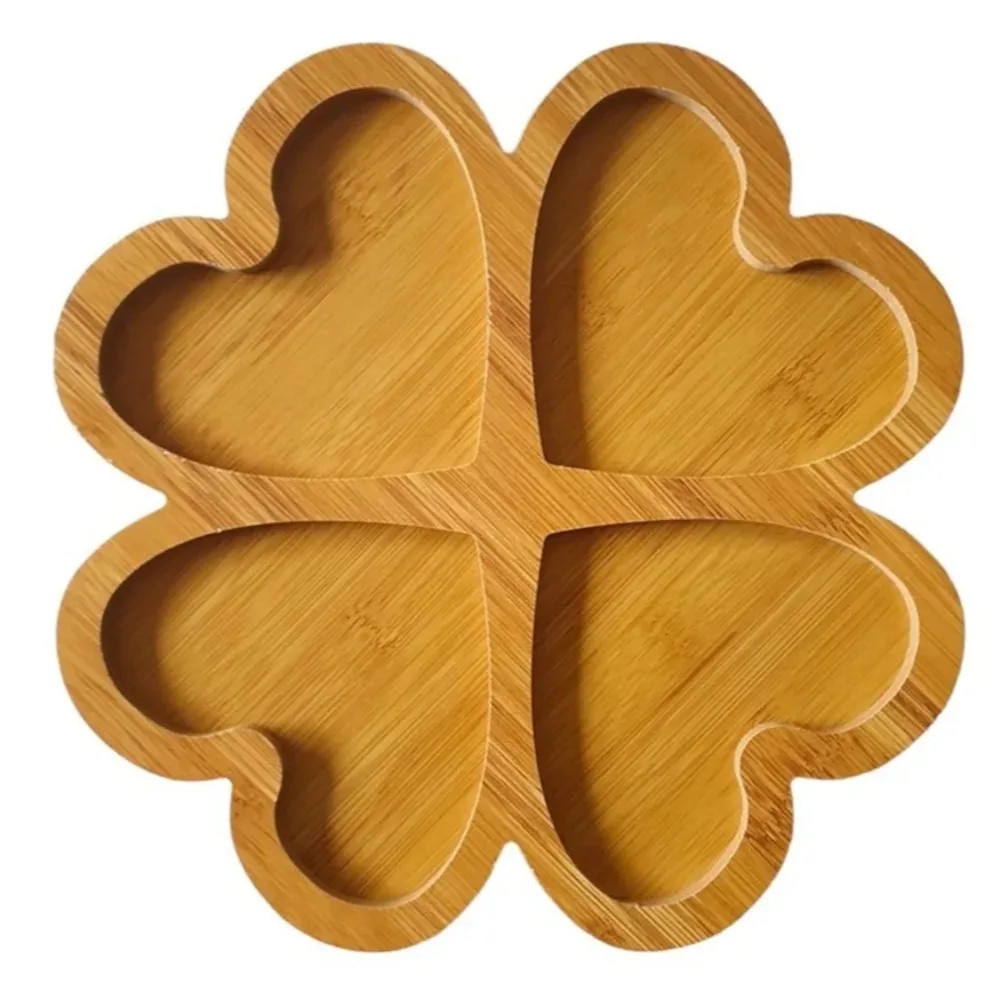 Platou Rustic din Bambus ABYZ pentru Aperitive, 4 Compartimente Tip ...