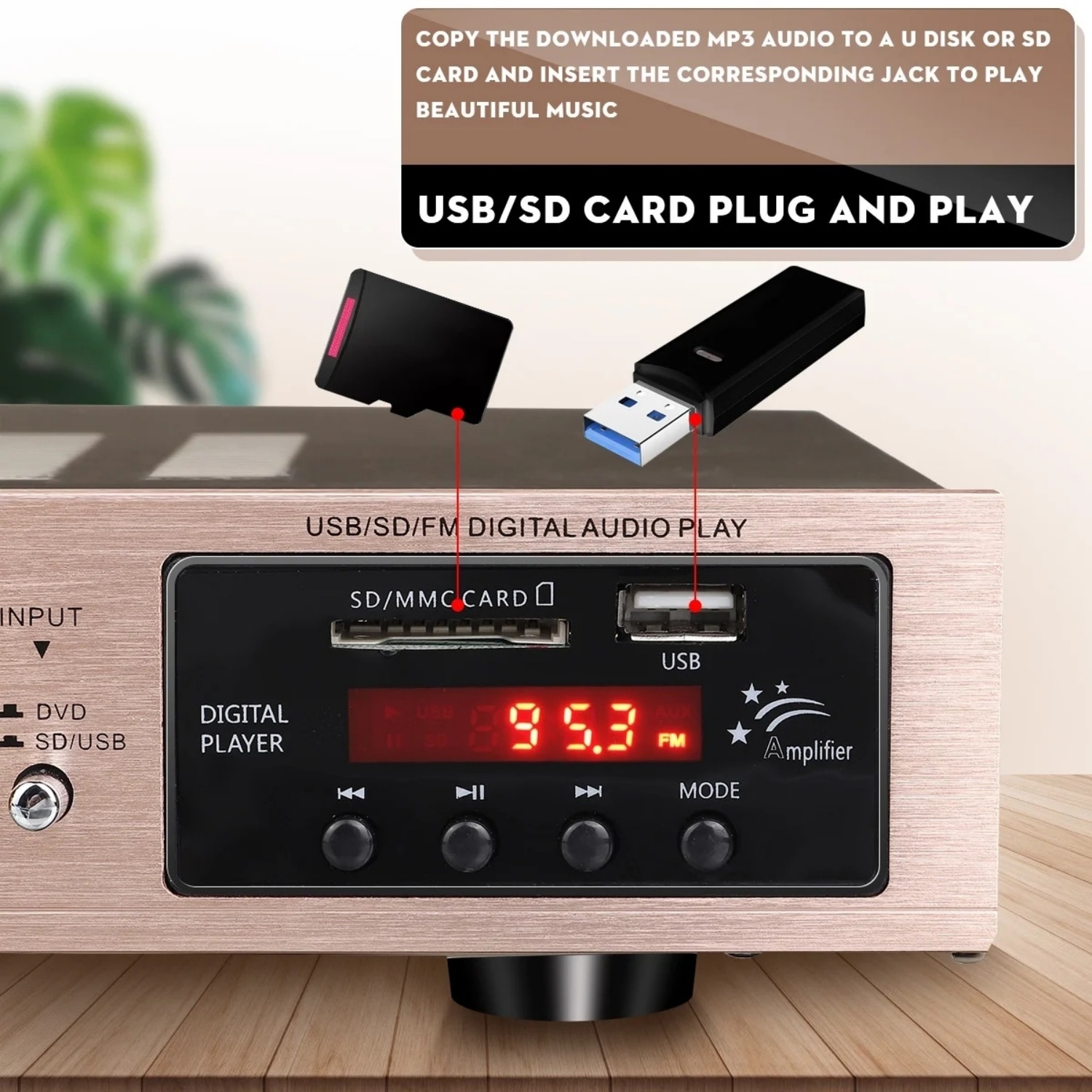 Amplificator Audio Stereo, MOSMAOO®, Bluetooth 5.0, 720W, Functie ...