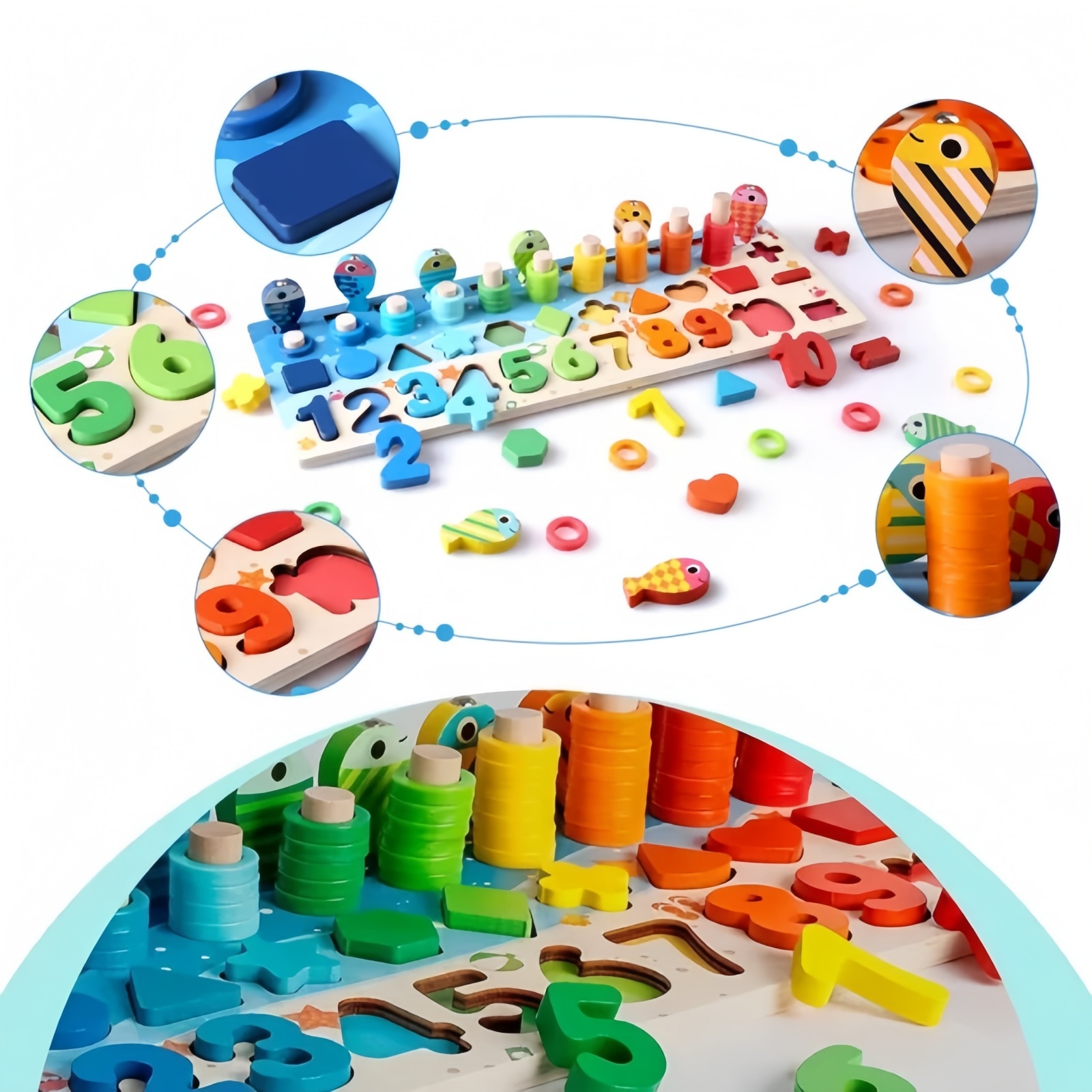 Set joc educativ din lemn Seabeloom, Joc educativ multifunctional 3 In ...