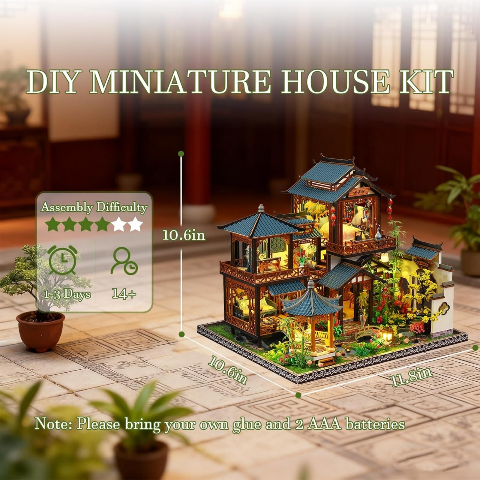 Casa de papusi Seabeloom, kit DIY, set casa miniaturala elegant orchid ...