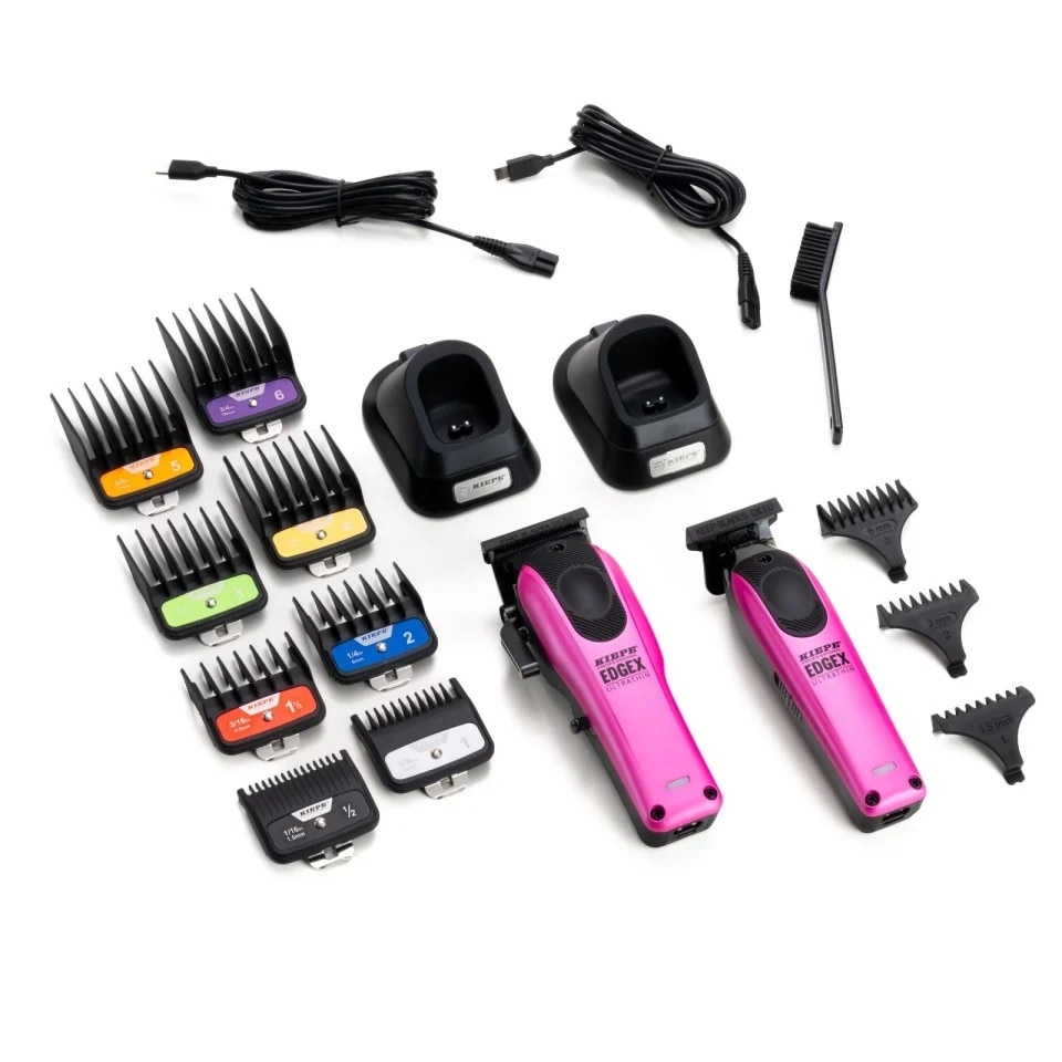 Set combo Kiepe Edgex Pink Masina de tuns si Masina de contur fara fir ...