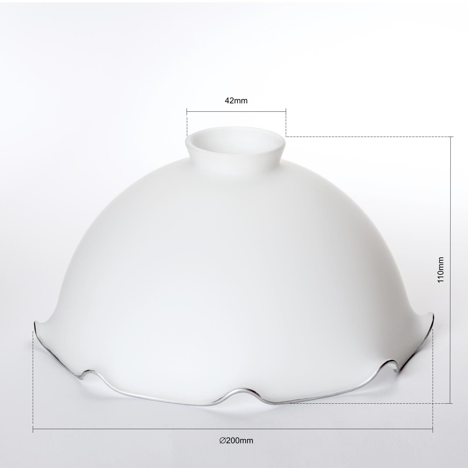 Abajur floral din sticla groasa LANDHAUS 429, Ø 200mm, finisaj opal mat ...