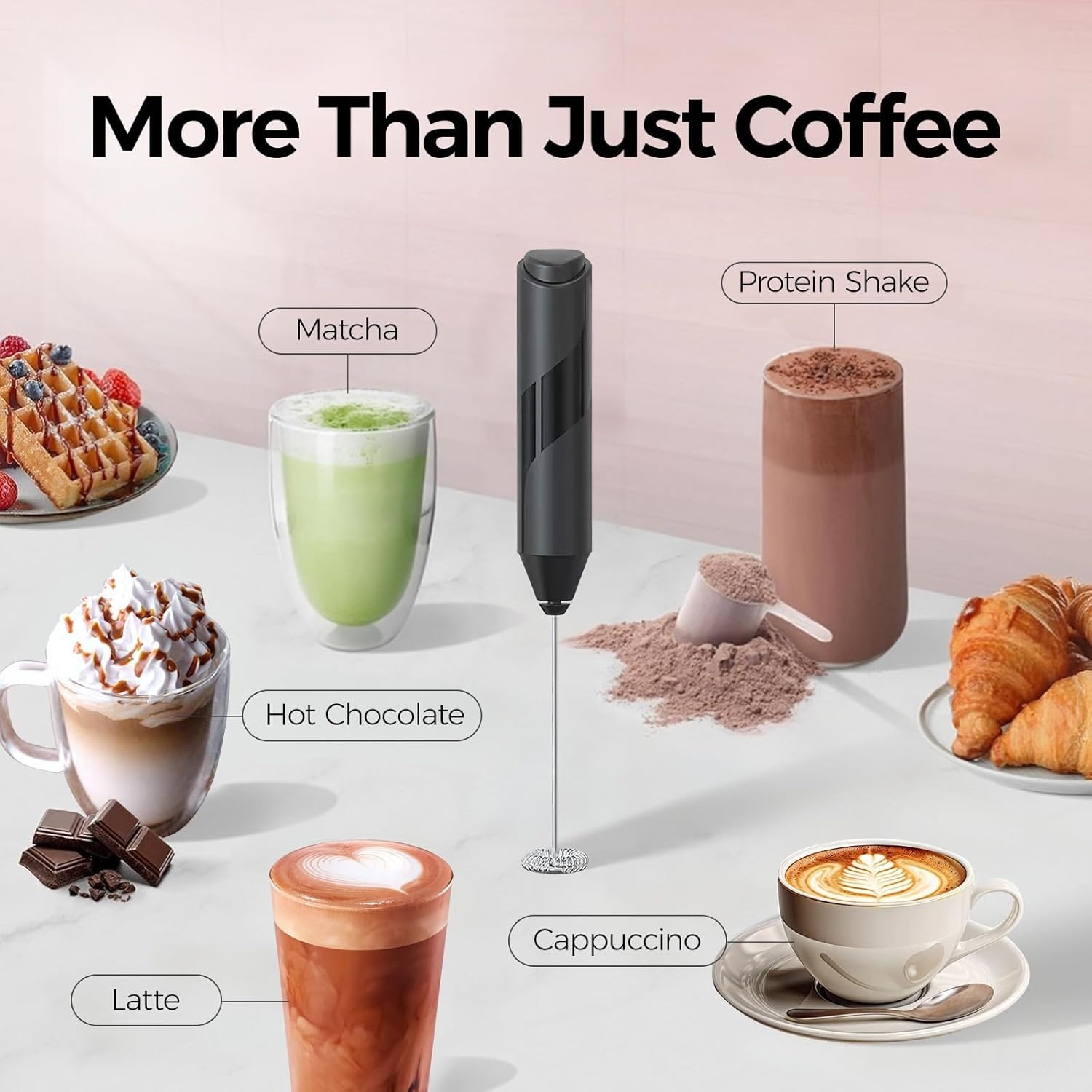 Mixer electric de lapte, inox pentru spuma de cafea, usor de folosit ...