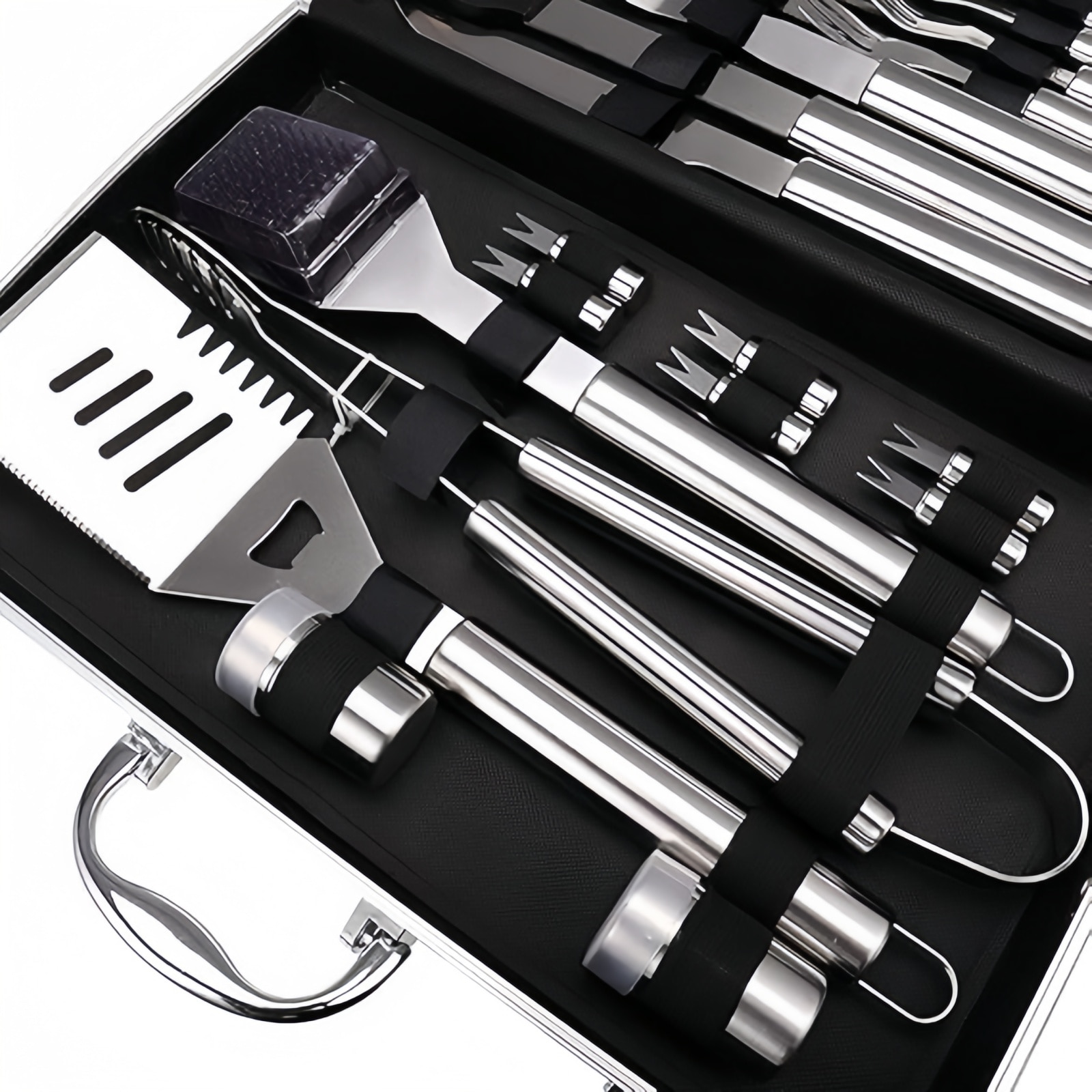 Set ustensile de gratar profesionale Seabeloom, trusa cu accesorii, 26 ...