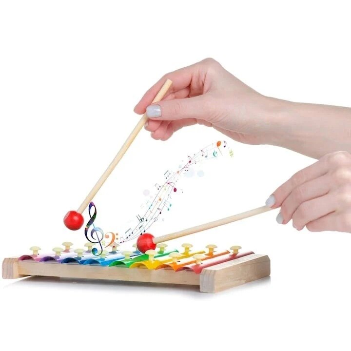 Pachet educativ din lemn Dactylion, tablite educative și xilofon, 3 ani ...