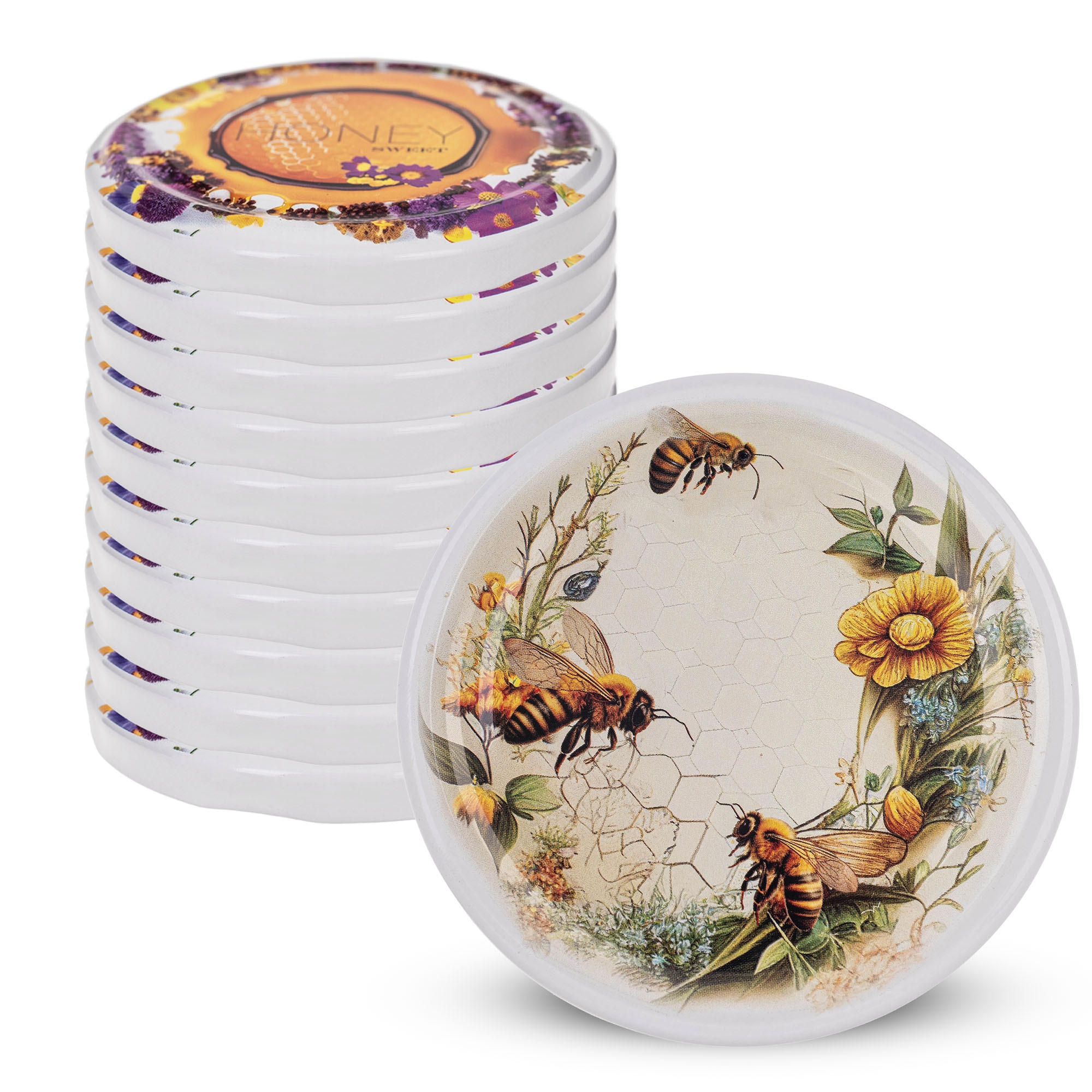 Capace pentru borcane, KADAX, fi 66 mm, set de 10 bucati, multicolor ...