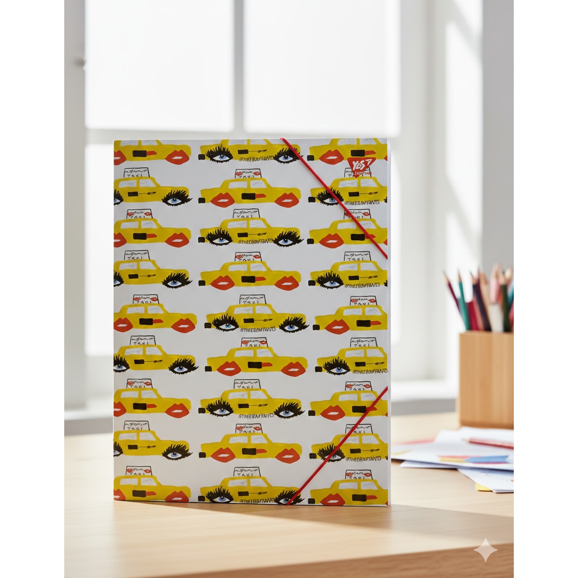 Mapa A4 cu Elastic YES – Design „Glam Taxi”, Carton Rezistent pentru ...