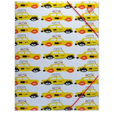 Mapa A4 cu Elastic YES – Design „Glam Taxi”, Carton Rezistent pentru ...